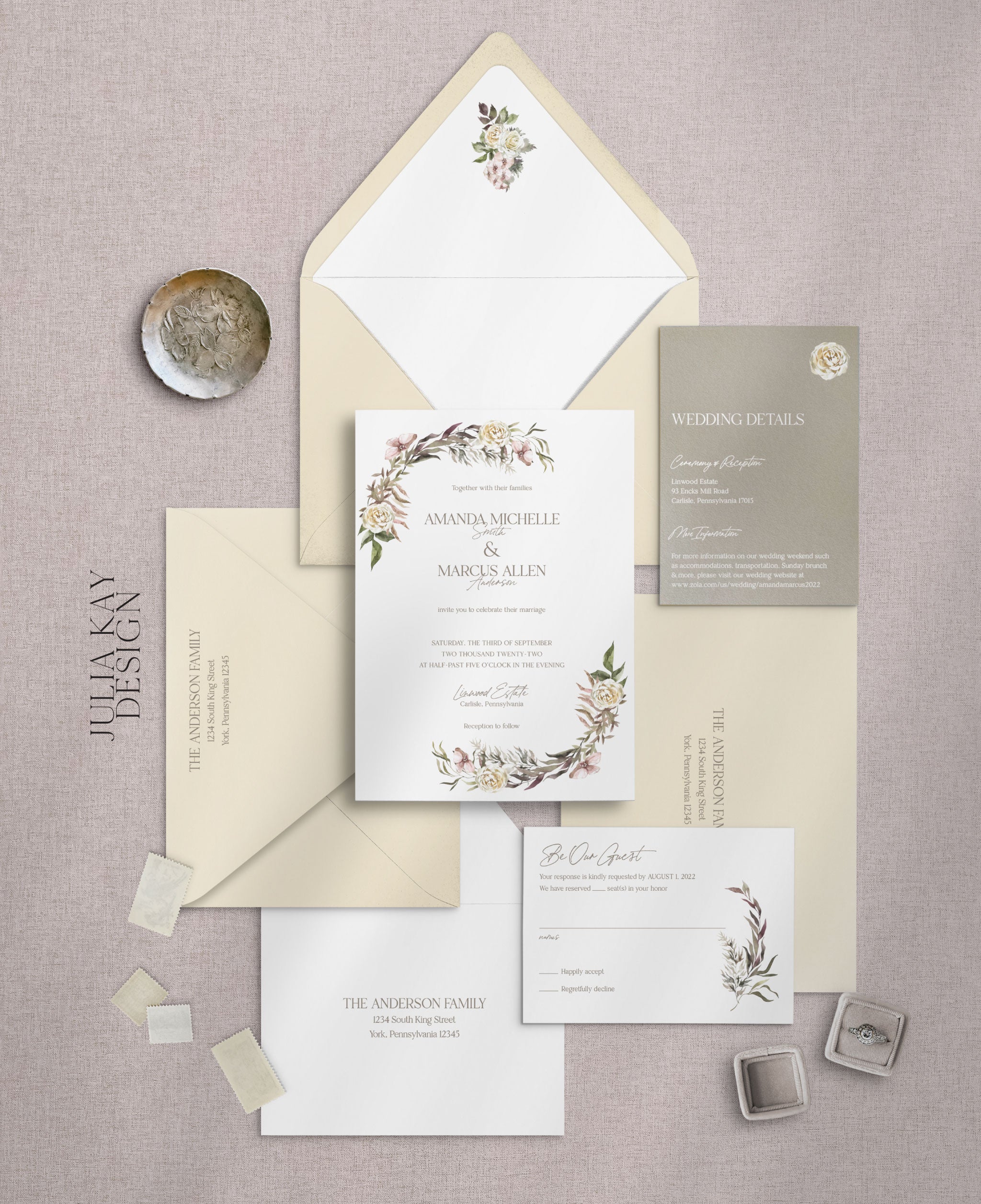 Royalty Wedding Invitation Sets Palma | Tropical Wedding Invitation