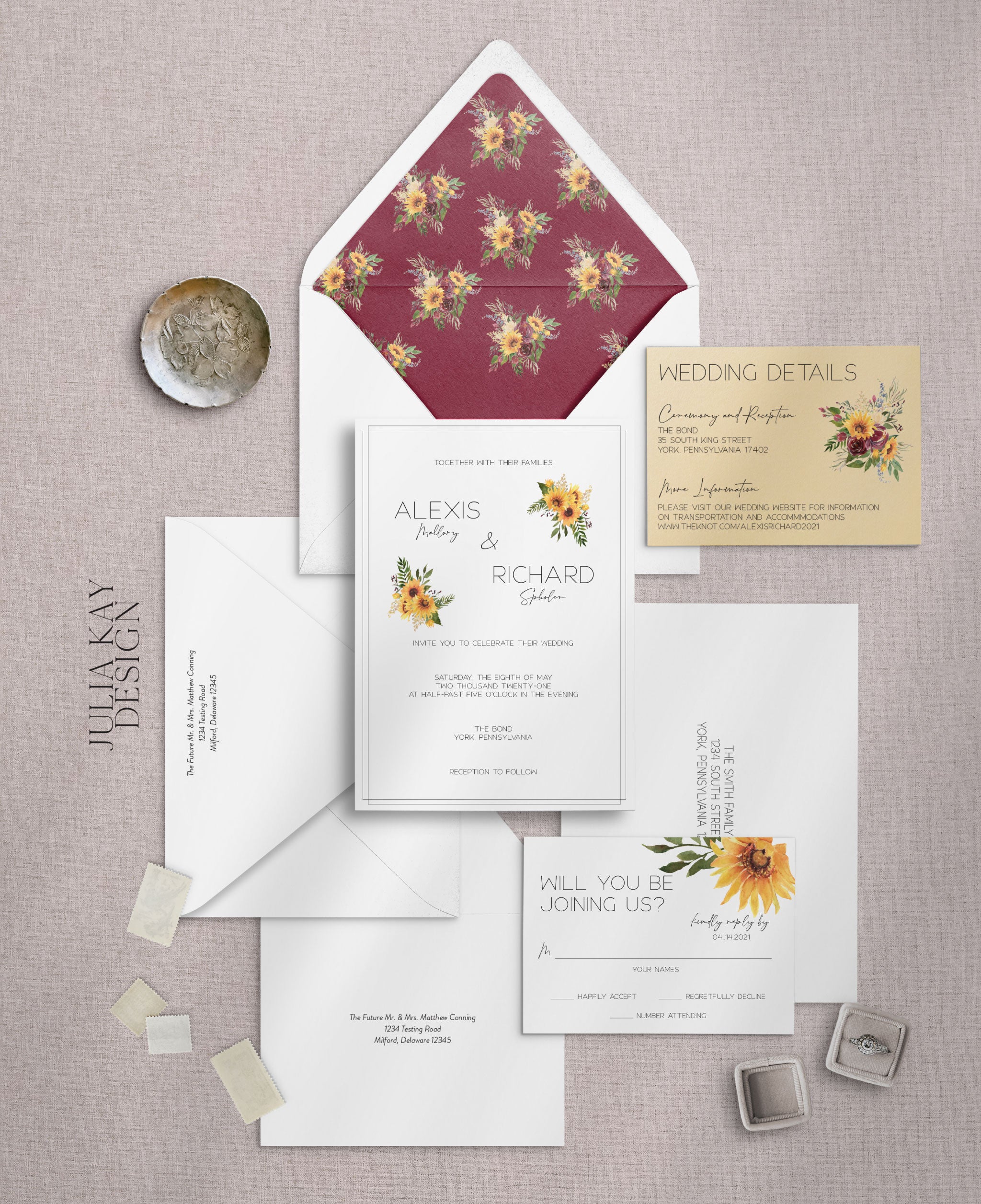 Sunny Days Wedding Invitation Set – Julia Kay Design