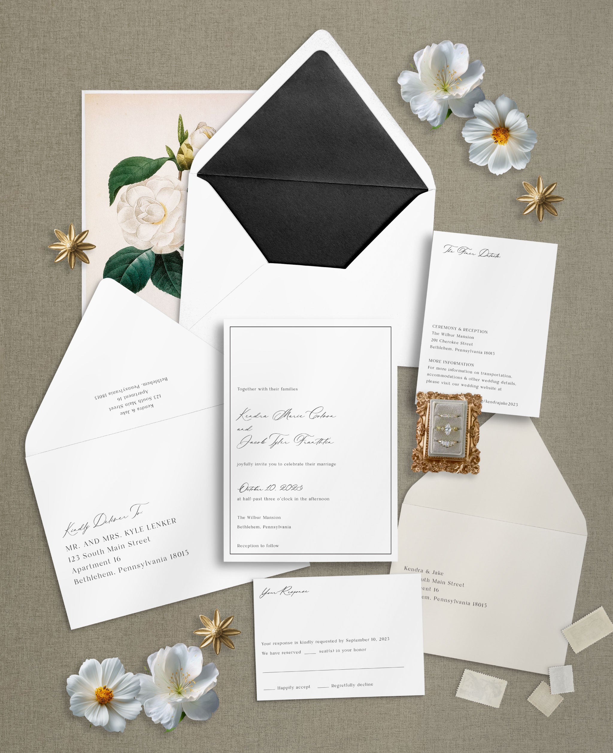 Black and White Space Wedding Invitation Set – Julia Kay Design