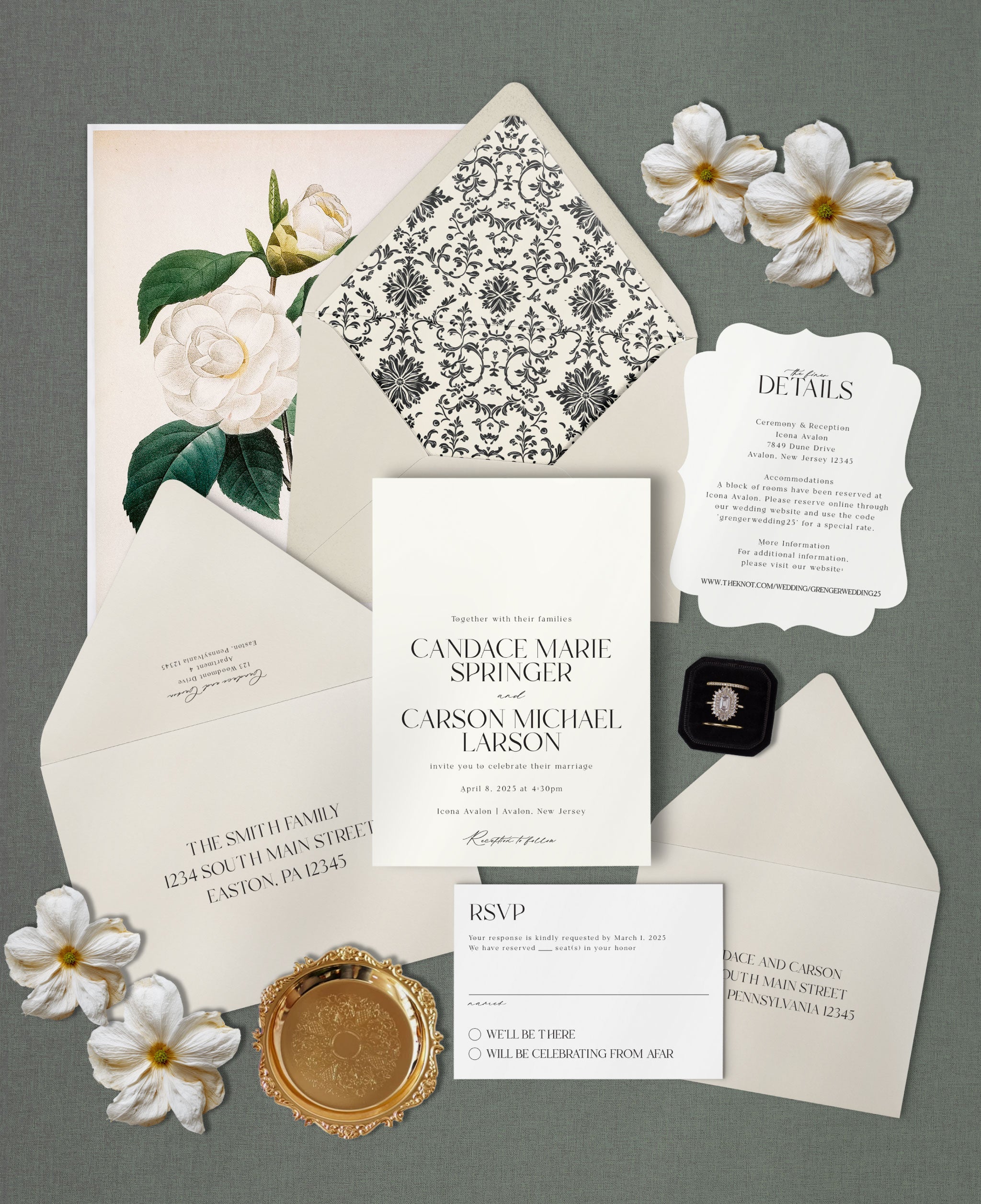 Ink and Ivory Wedding Invitation Set – Julia Kay Design