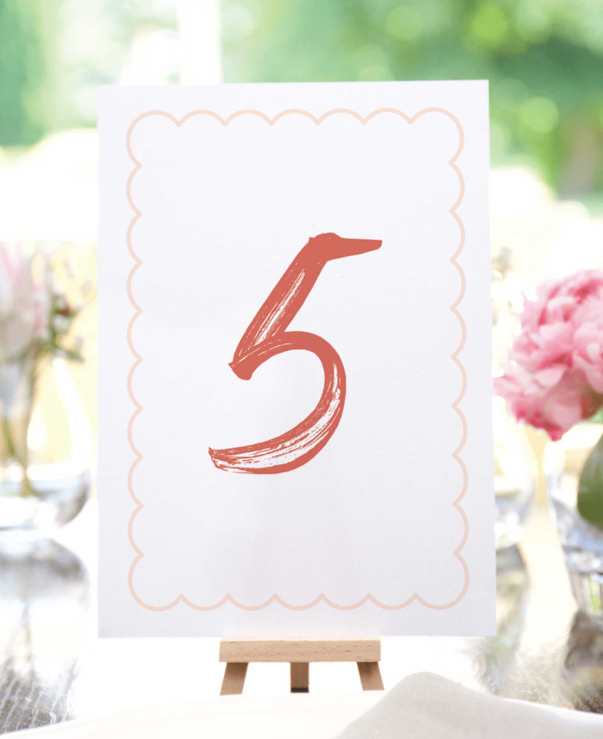 Feminine Terracotta Wedding Table Numbers – Julia Kay Design