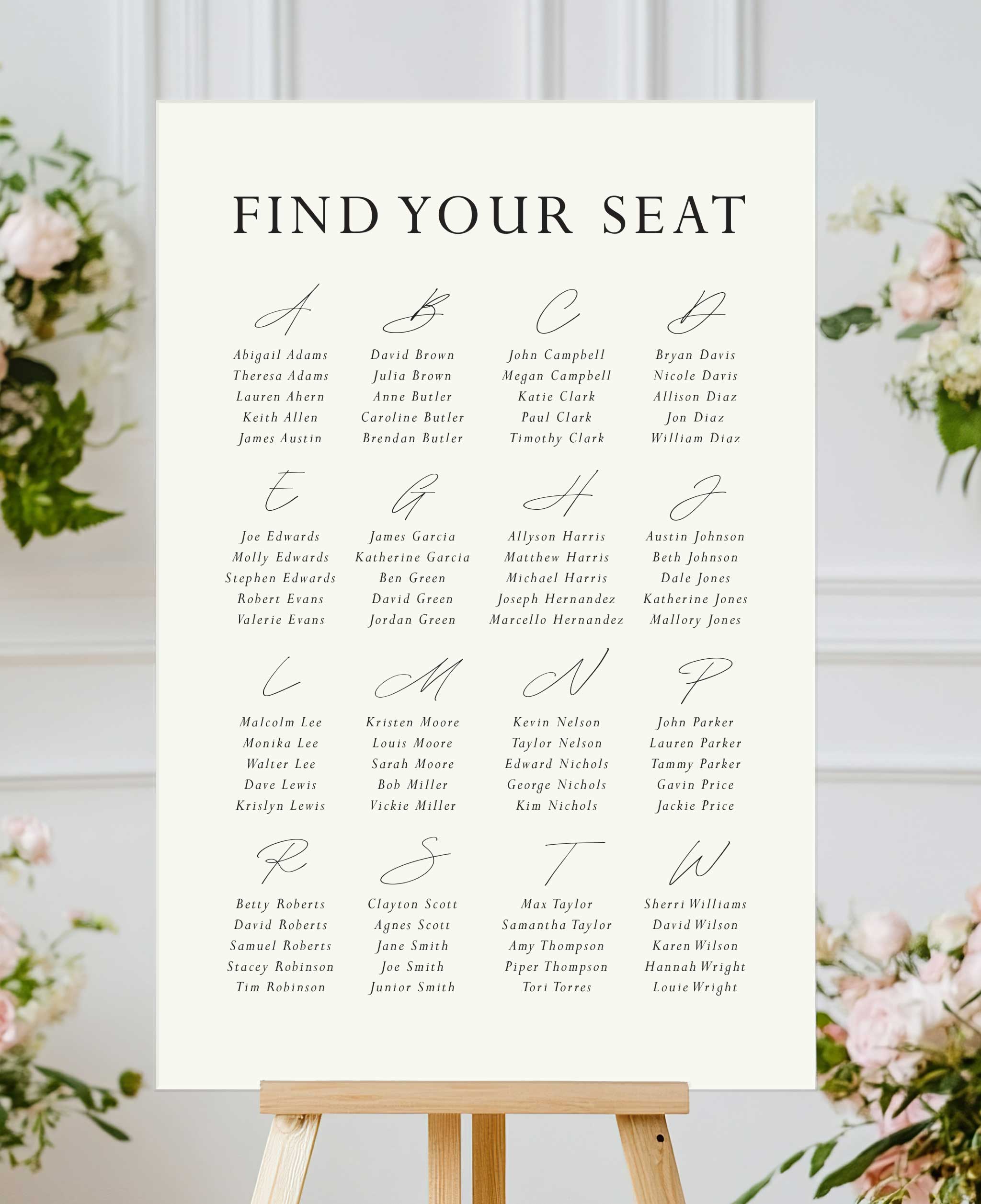 Modern Stack Wedding Seating Chart – Julia Kay Design