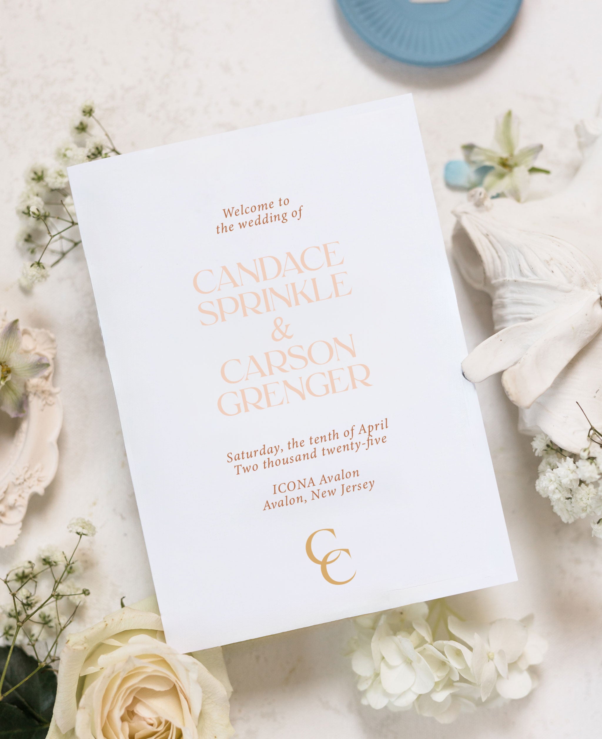 Rusty Peach Wedding Ceremony Program – Julia Kay Design