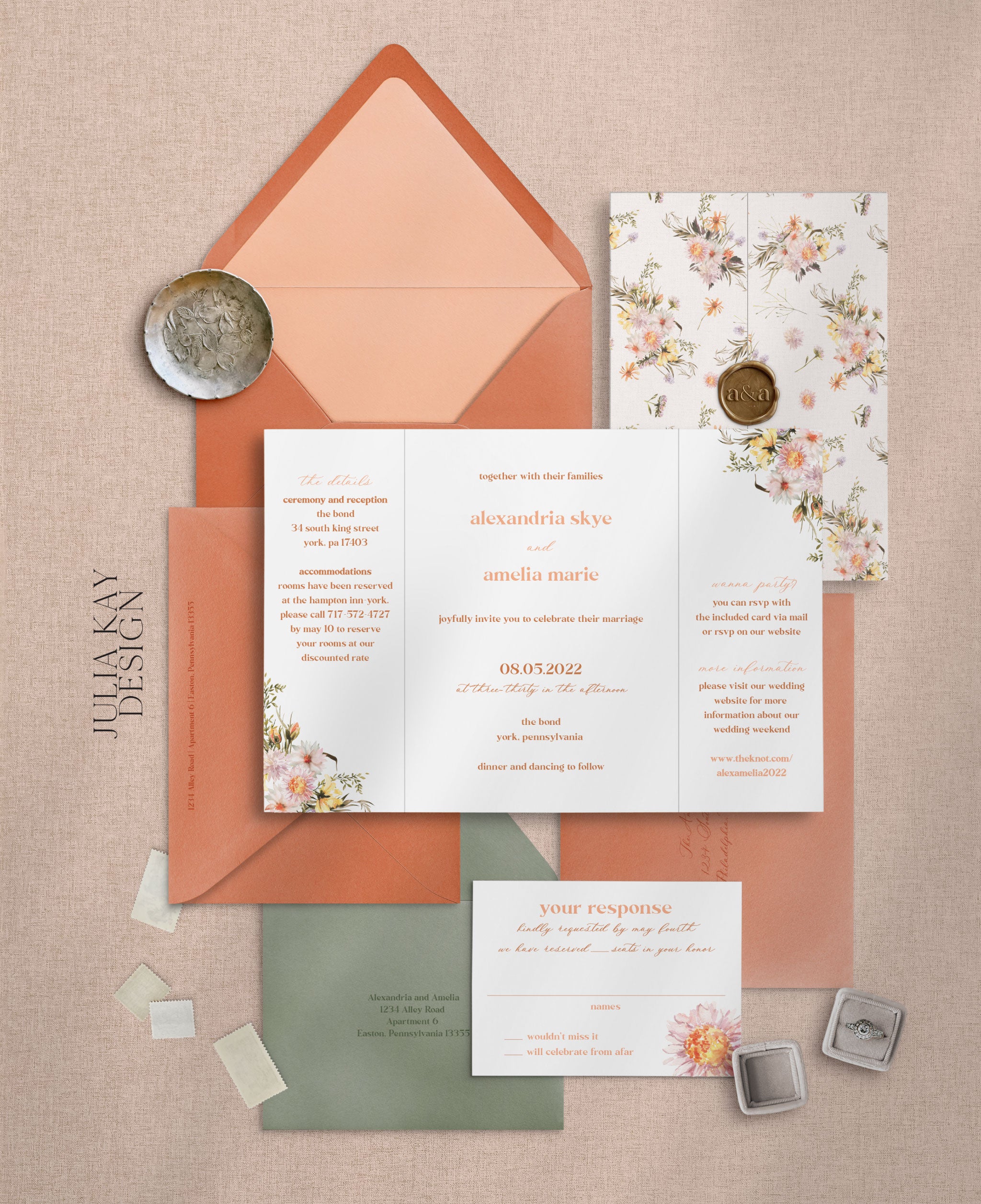 Rustic Tri Fold Wedding Invitation Kit 44 Vogue Worthy Wedding
