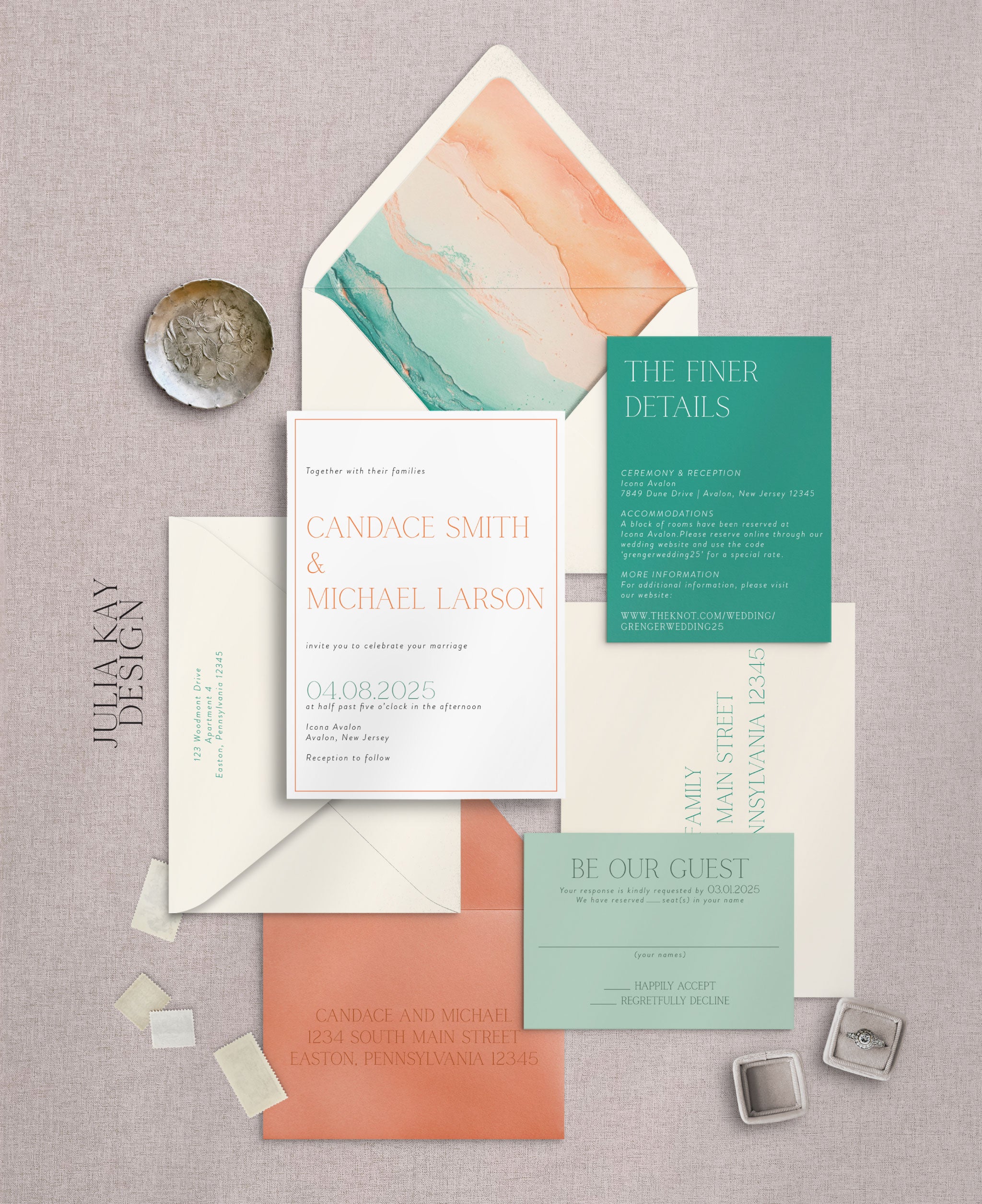 Tide and Terra Wedding Invitation Set – Julia Kay Design