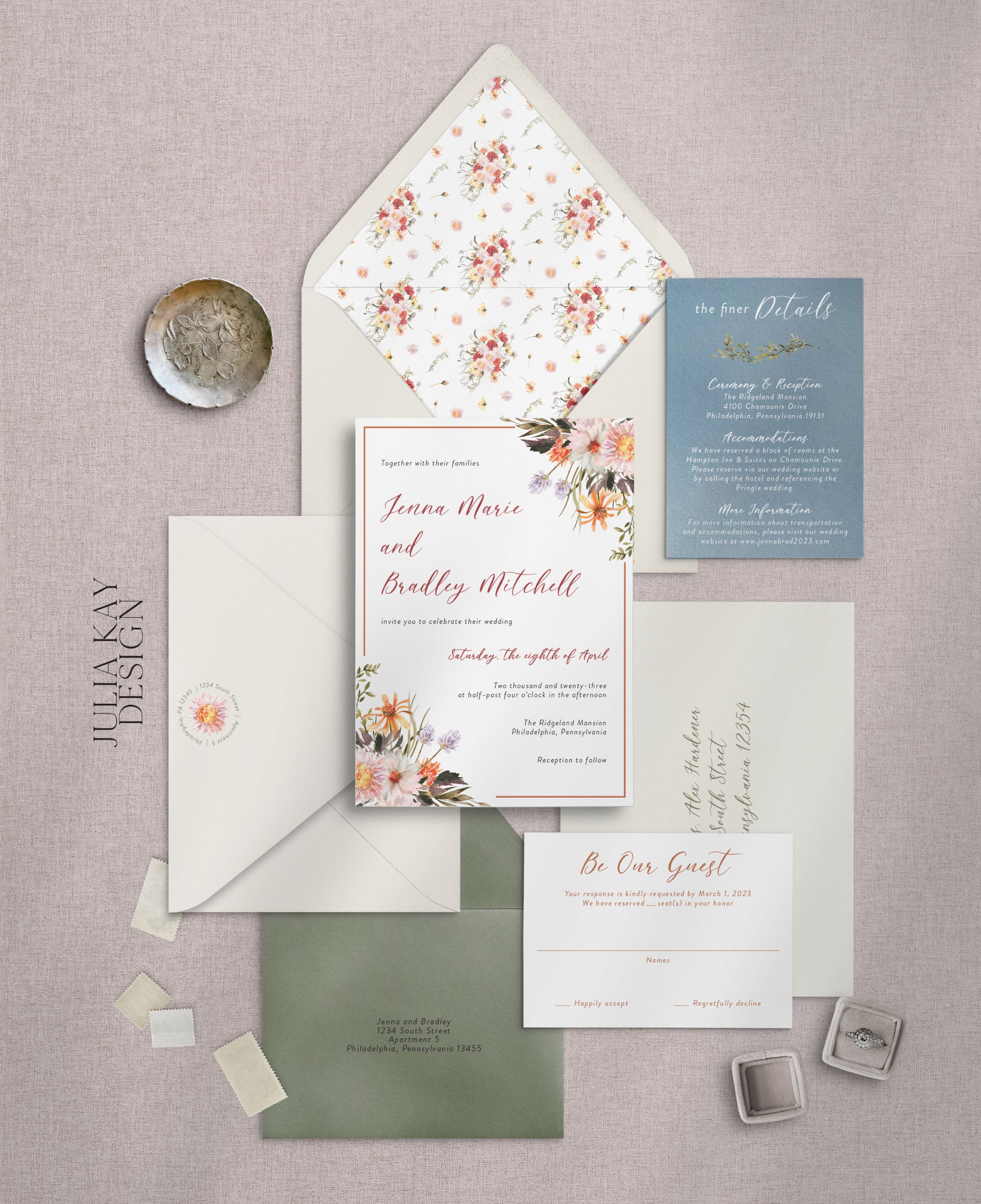 Autumn Garden Wedding Invitation Set – Julia Kay Design