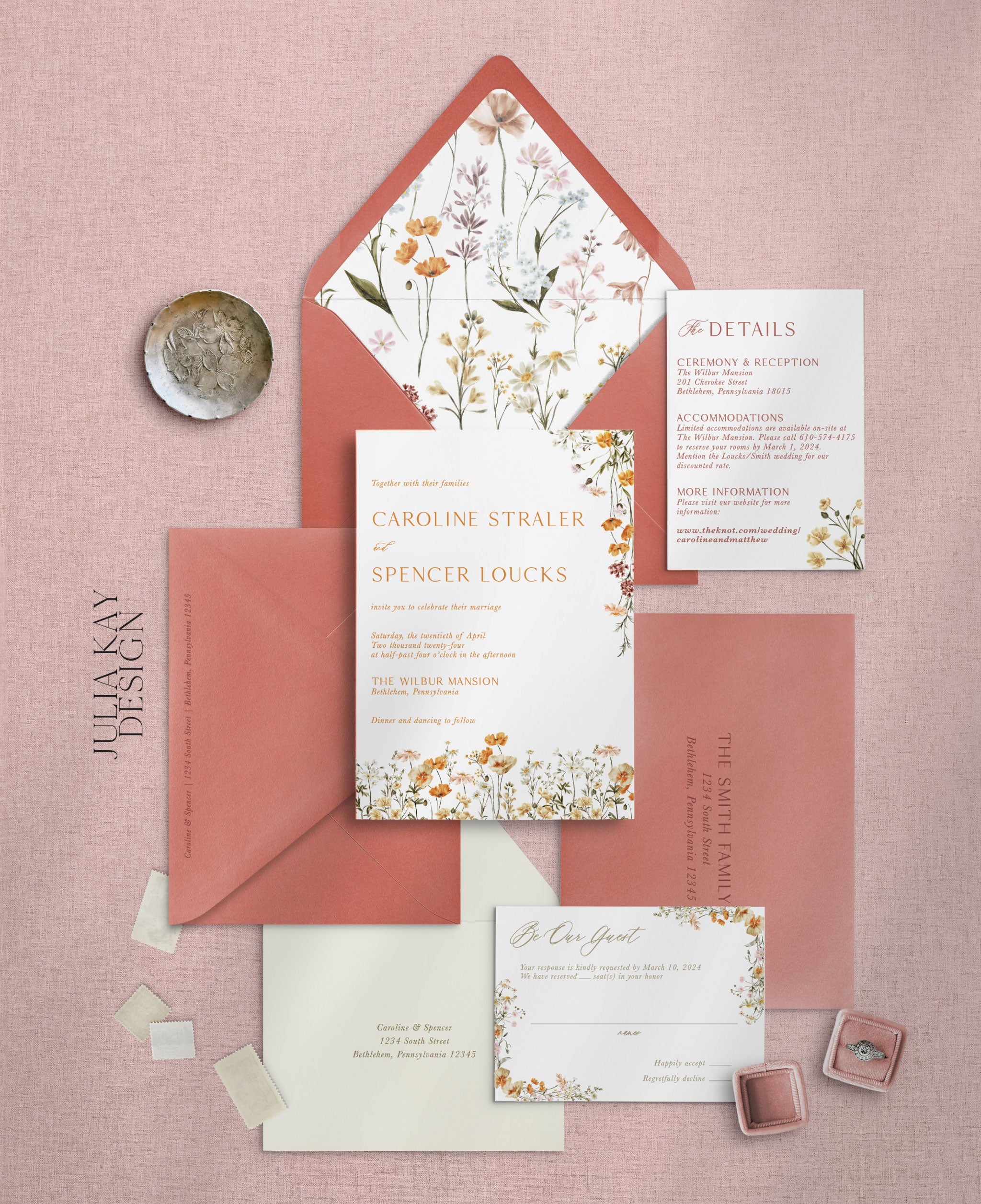 Tuscany Poppies Regular Wedding Invitation Set – Julia Kay Design