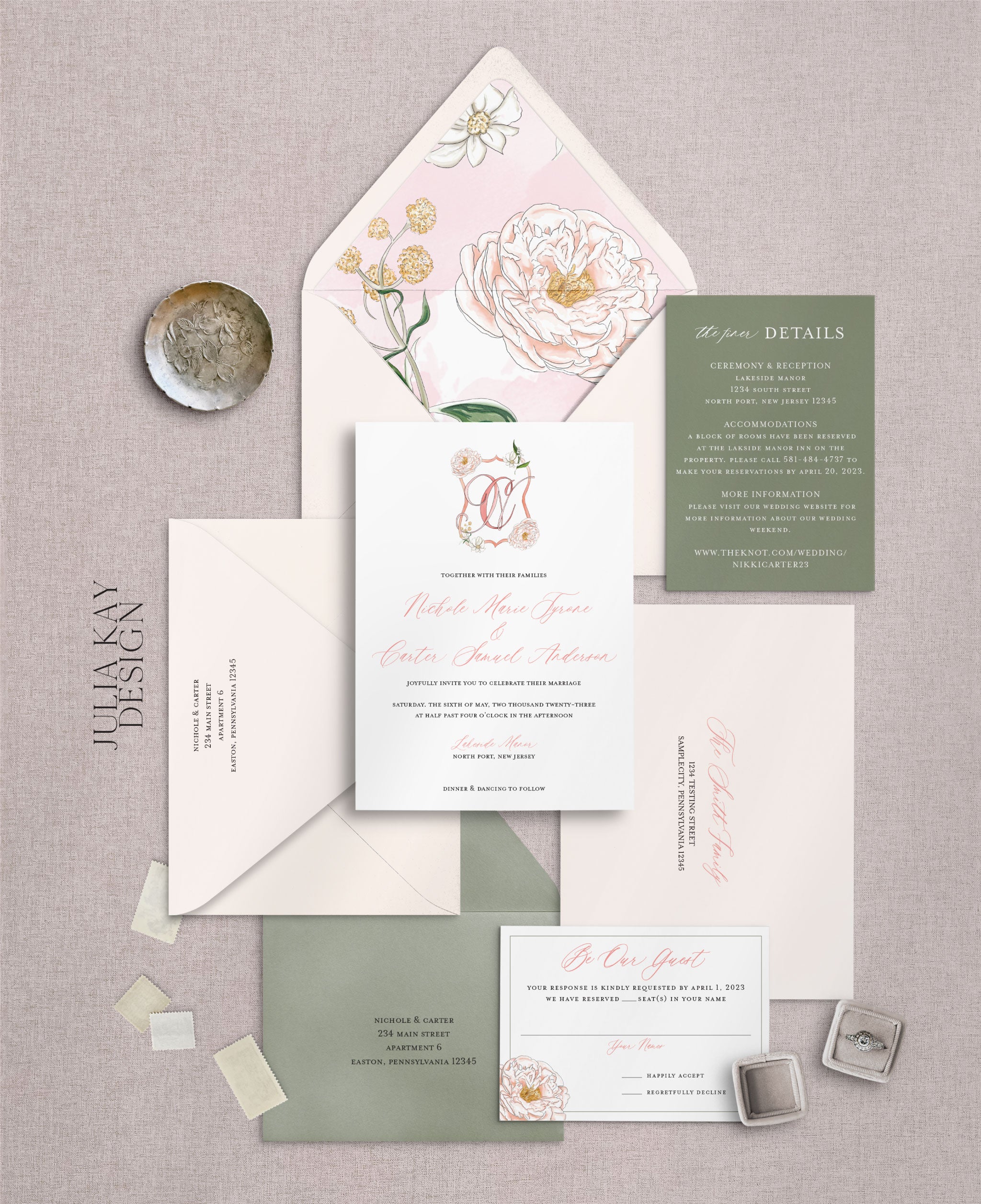 Peony wedding invitations 60 photos - Vianawedding.com