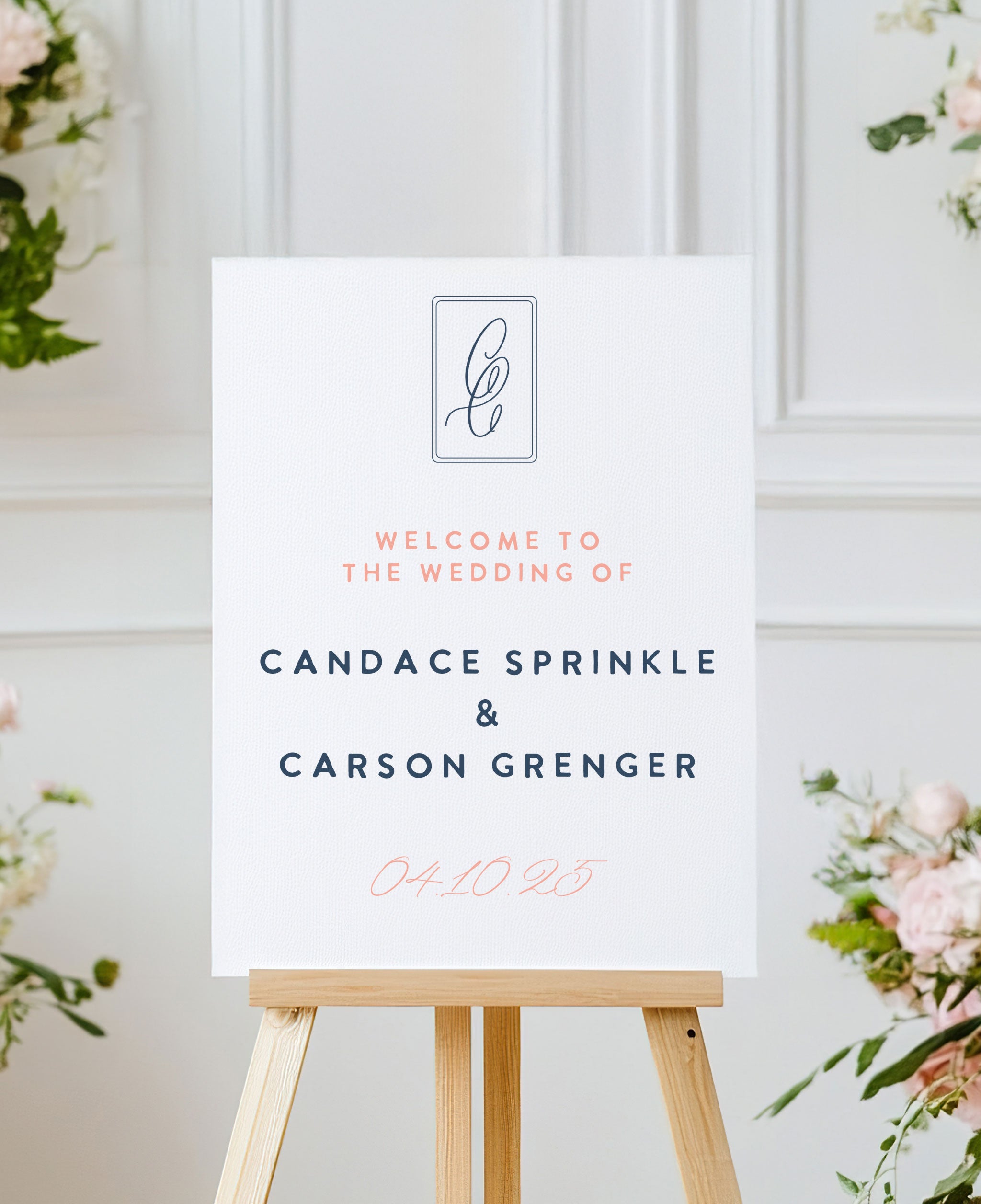 Evening Petals Wedding Welcome Sign – Julia Kay Design